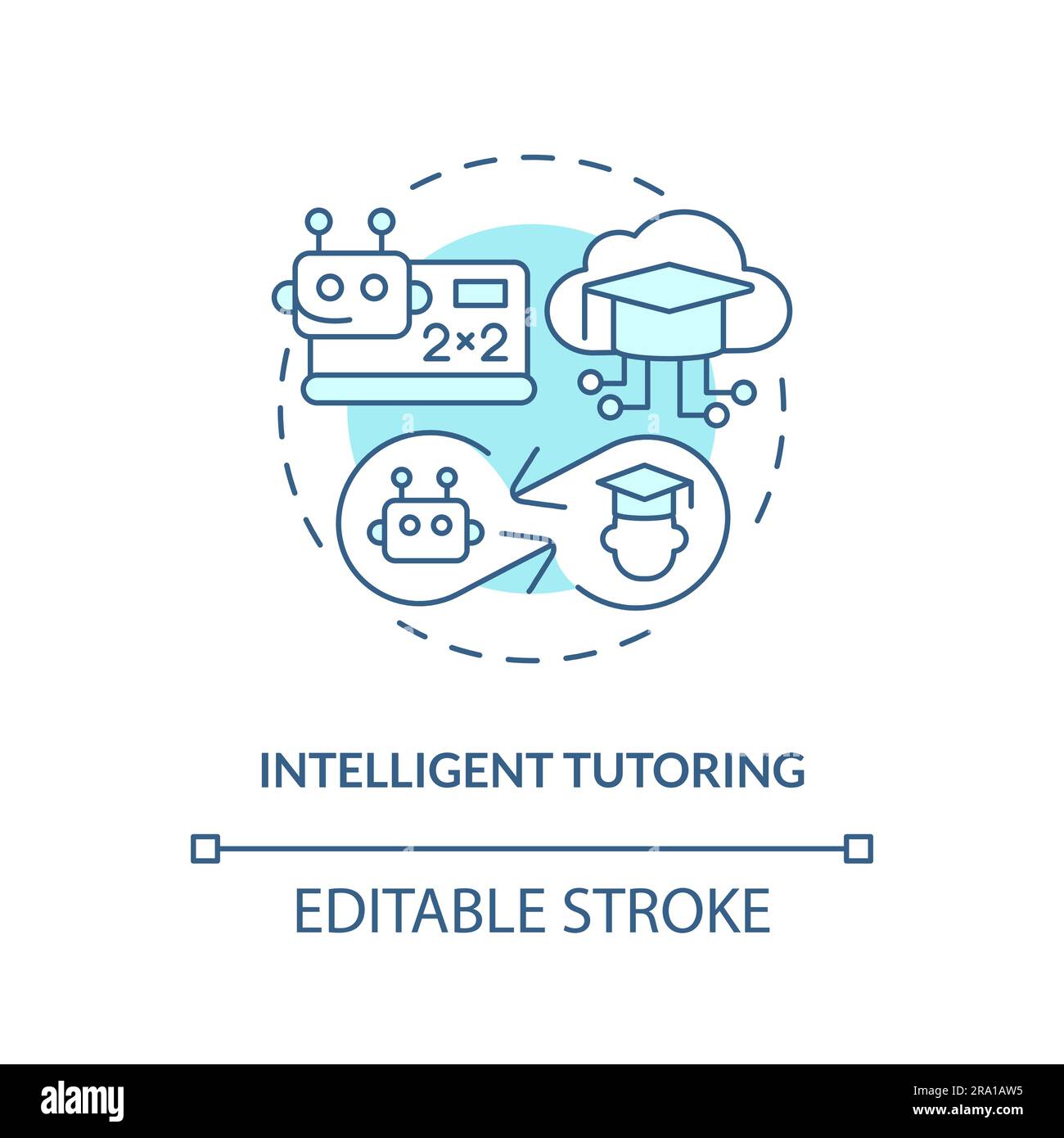 Tutoring in AI education concept editable icon Stock Vector Image & Art ...