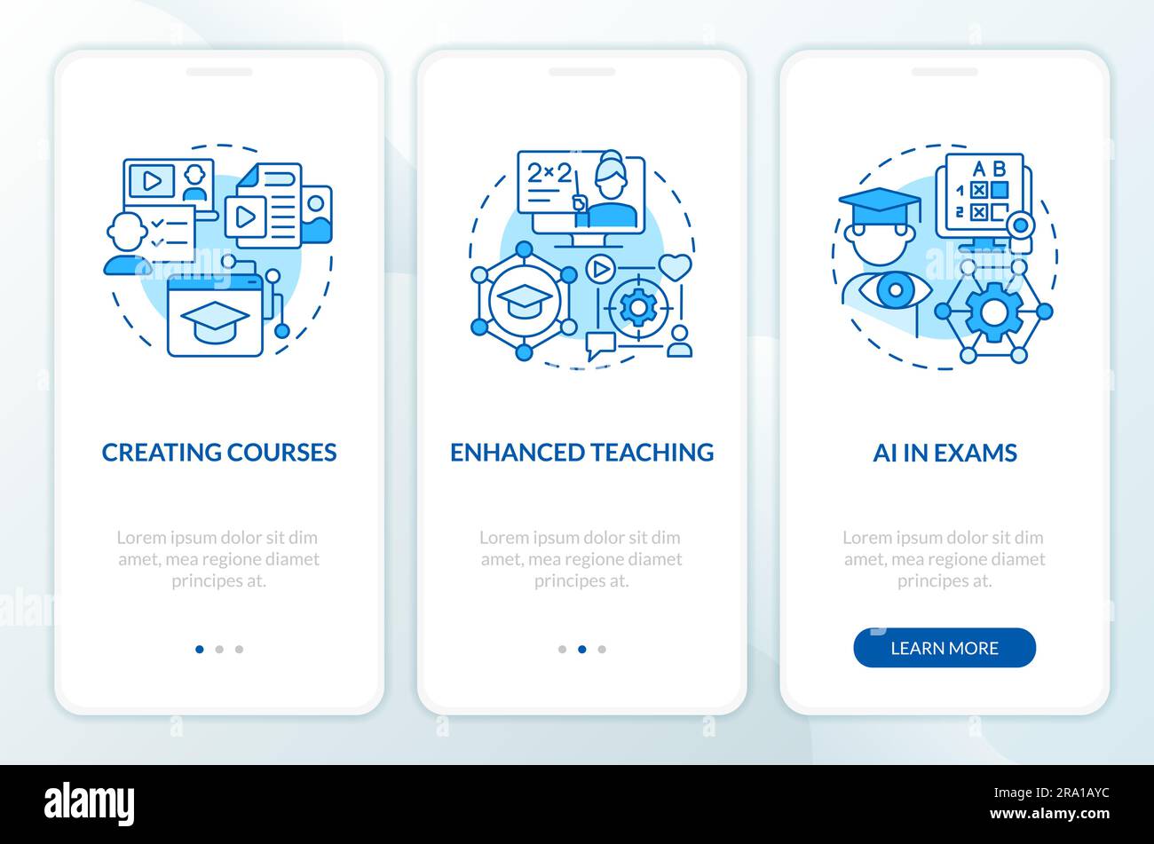 Walkthrough Ai In Education With Linear Icons Stock Vector Image And Art
