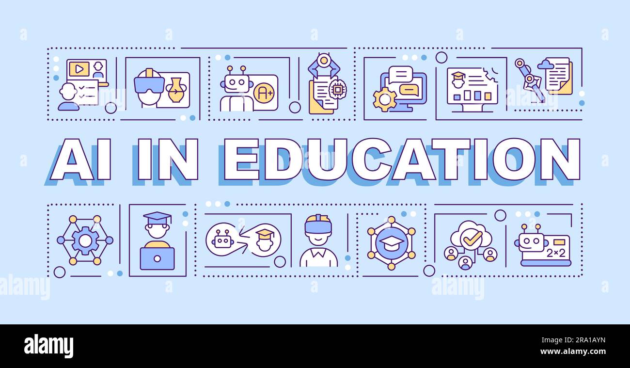 AI in education text with icons concept Stock Vector Image & Art - Alamy