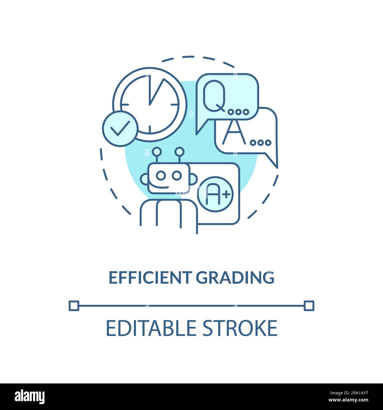 Efficient grading in AI education concept editable icon Stock Vector ...