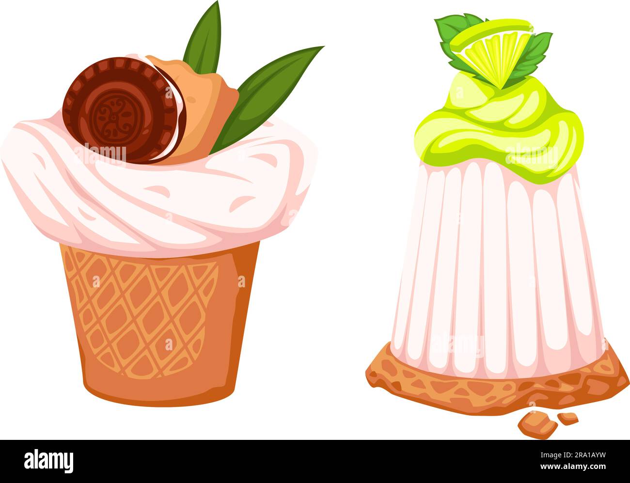 Pastry and confectionery, dessert in restaurant Stock Vector Image ...