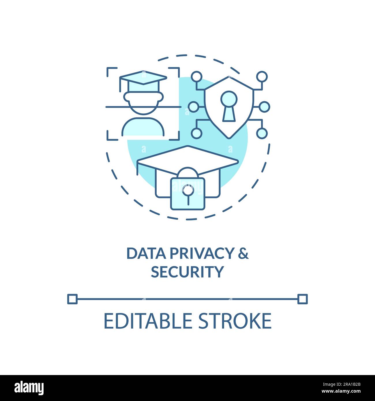 Data privacy and security in AI education concept editable icon Stock ...