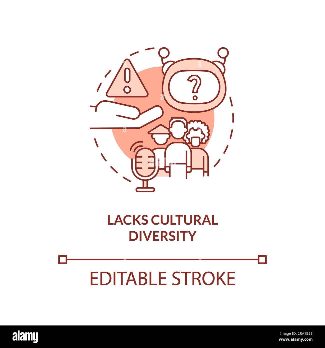 Lacks cultural diversity gradient concept editable icon Stock Vector ...