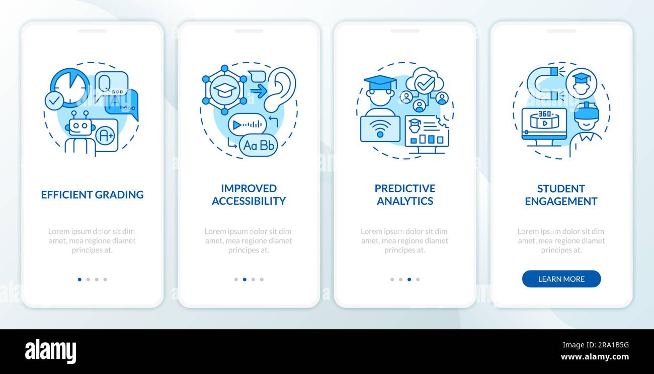 Artificial intelligence in education with linear concepts Stock Vector ...