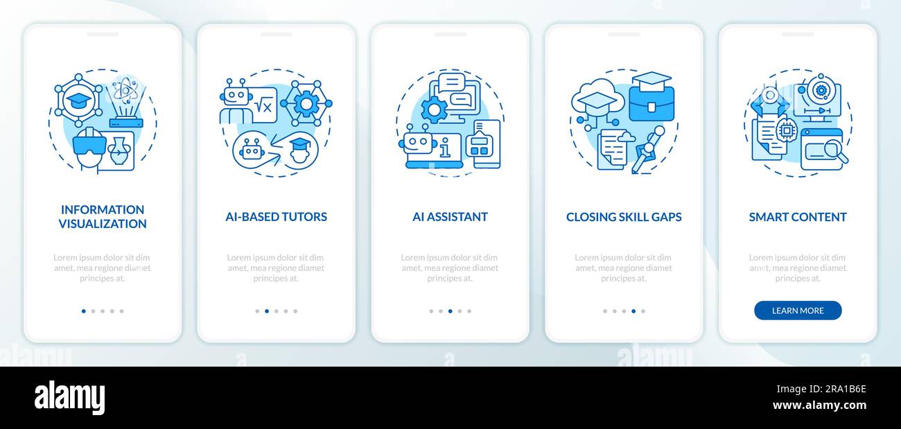 Walkthrough Ai In Education With Linear Concepts Stock Vector Image
