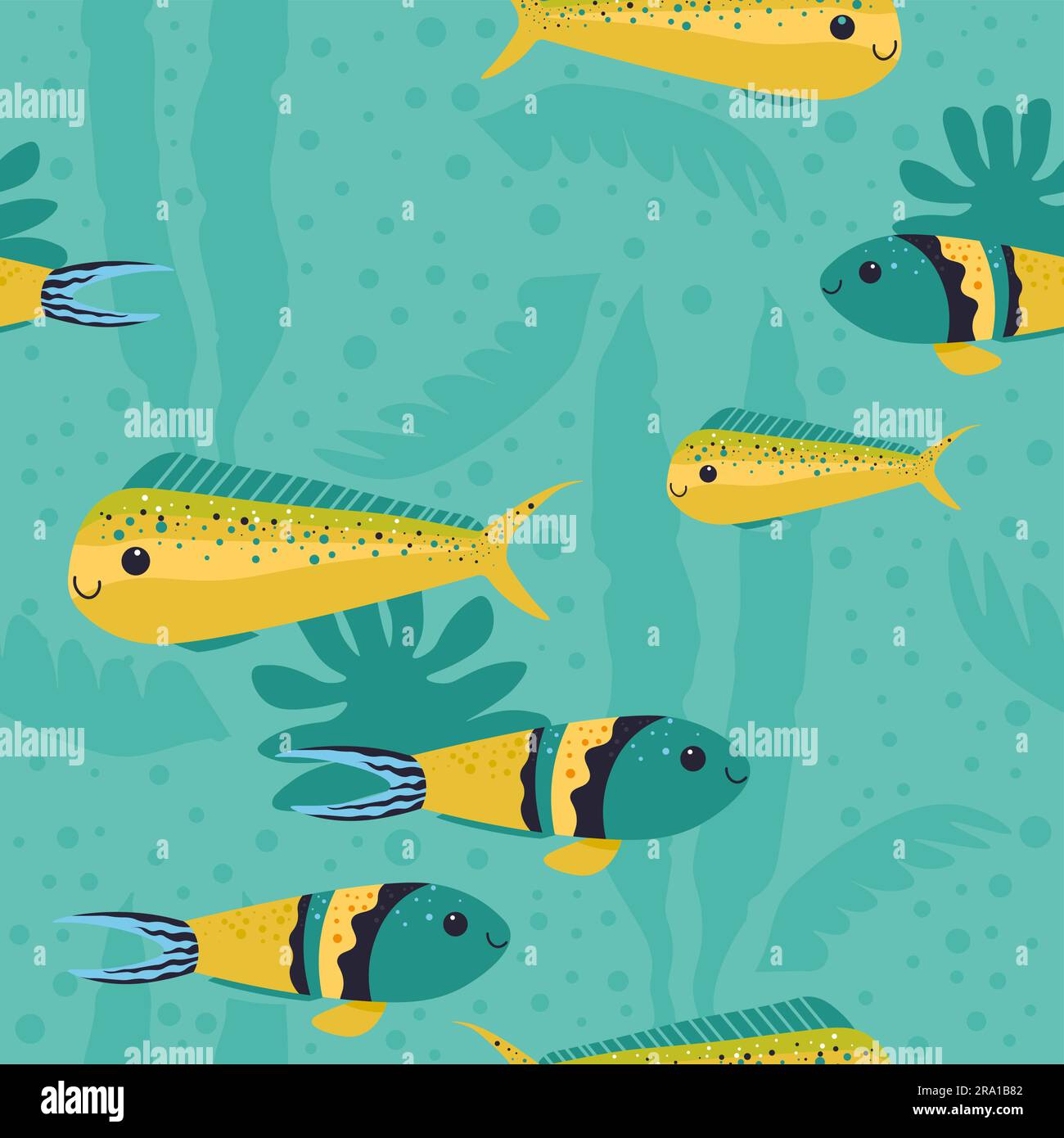 Exotic tropical fish, aquarium with flora vector Stock Vector Image ...