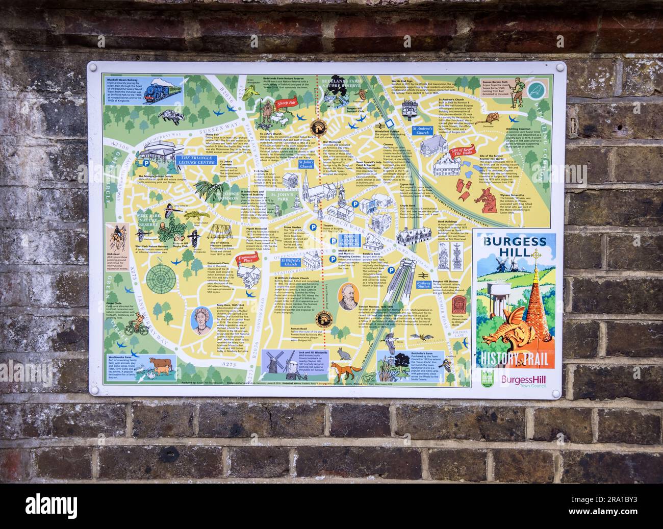 A Map Of The Burgess Hill Historic Trail A Walk Around The Interesting Parts Of The Town In