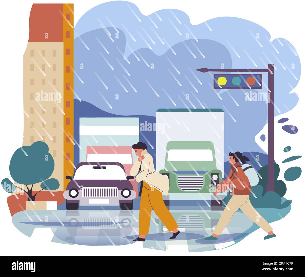 Driving in mist Stock Vector Images - Alamy