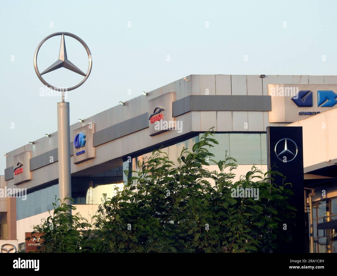 Cairo, Egypt, June 26 2023: Mercedes-Benz Egypt, a German luxury and commercial vehicle ...