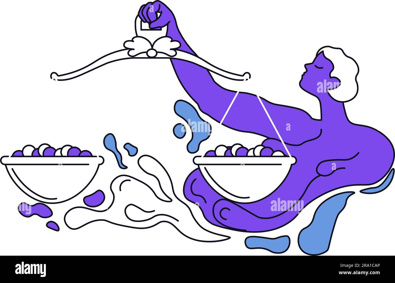 Zodiac sign of Libra or Balance, astrology symbol Stock Vector Image ...