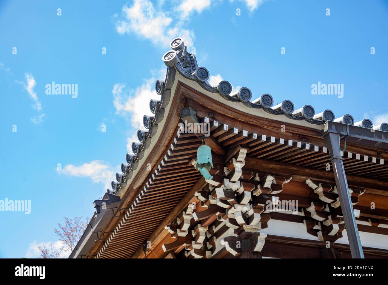 Kogen Ji temple Kyoto Japan, architectural detail of roof structure and ...