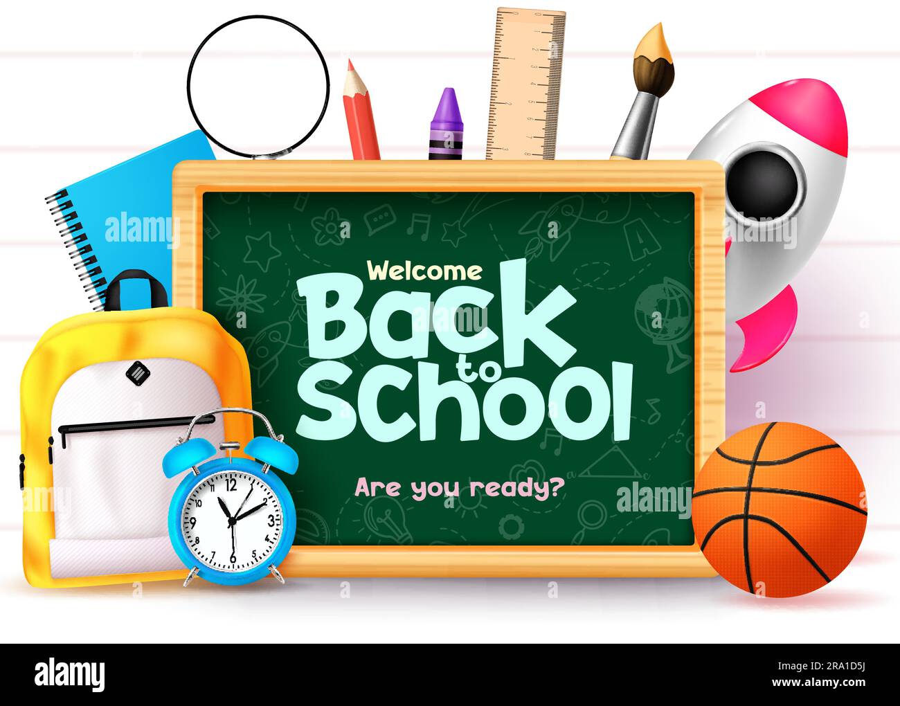 Welcome back to school vector design. Back to school text in green ...
