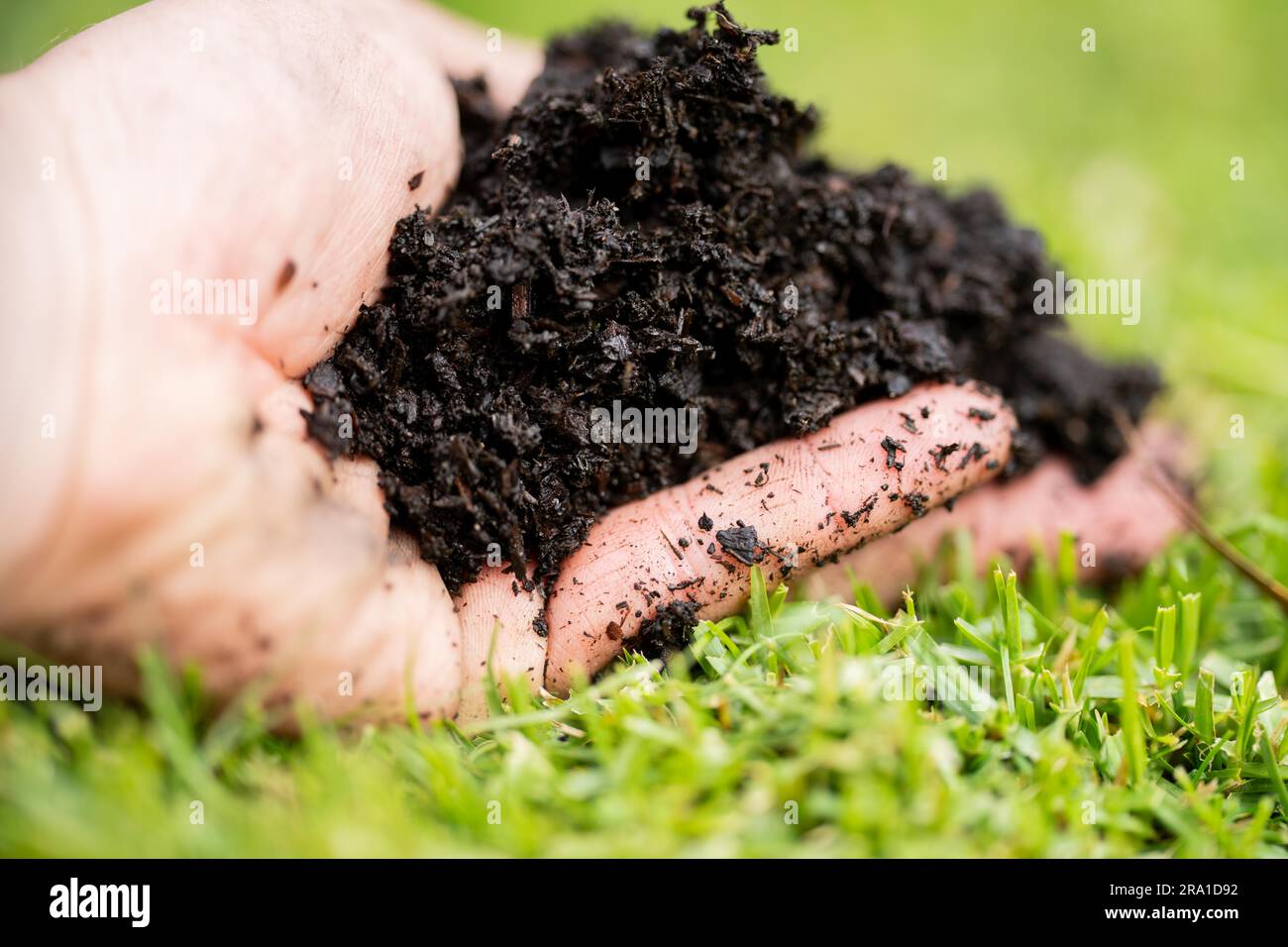 Compost pile, organic thermophilic compost turning in Tasmania ...