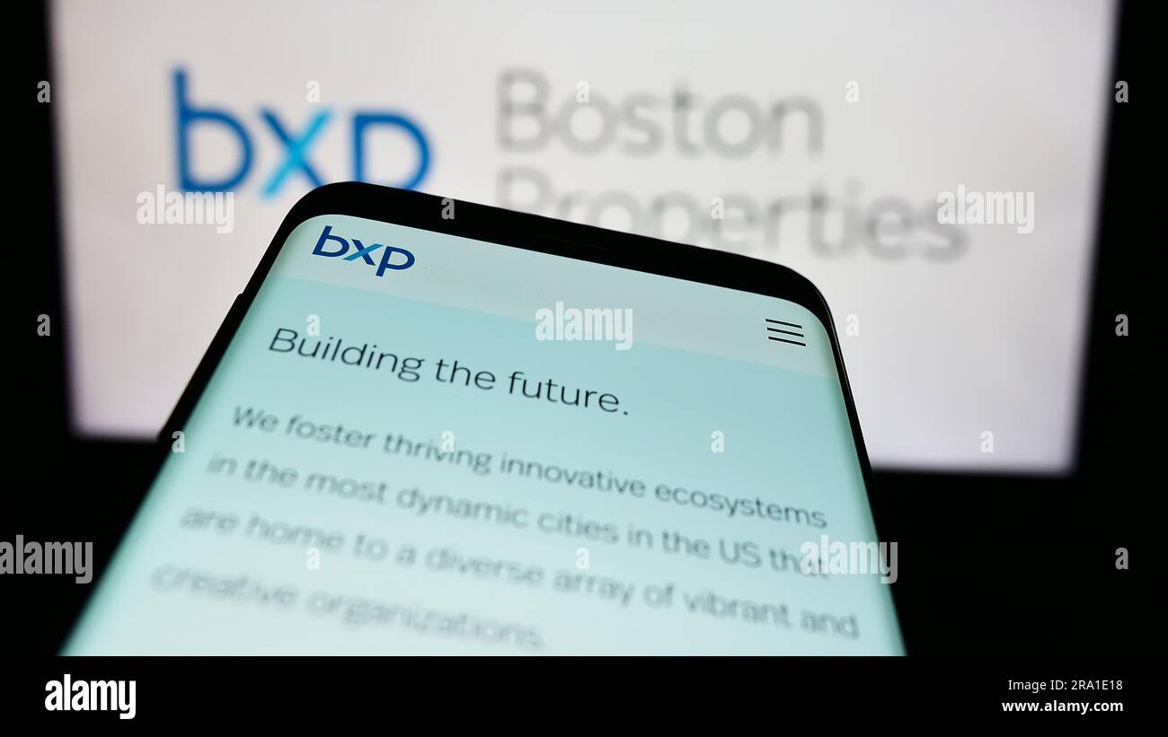 Mobile phone with website of US company Boston Properties Inc. (BXP) on ...