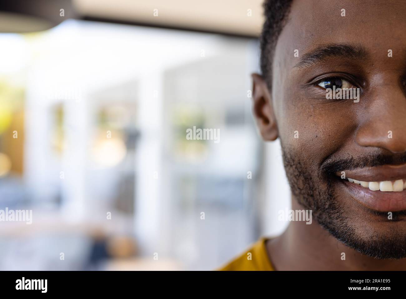 Half portrait happy african hi-res stock photography and images - Alamy