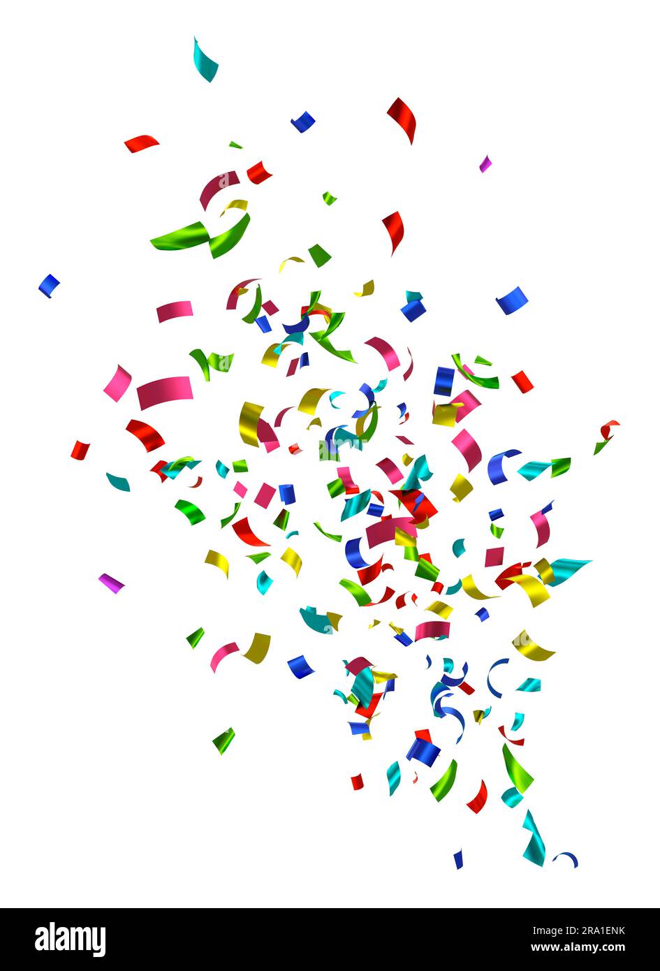 Colorful confetti bursting isolated - 3d rendering Stock Photo - Alamy