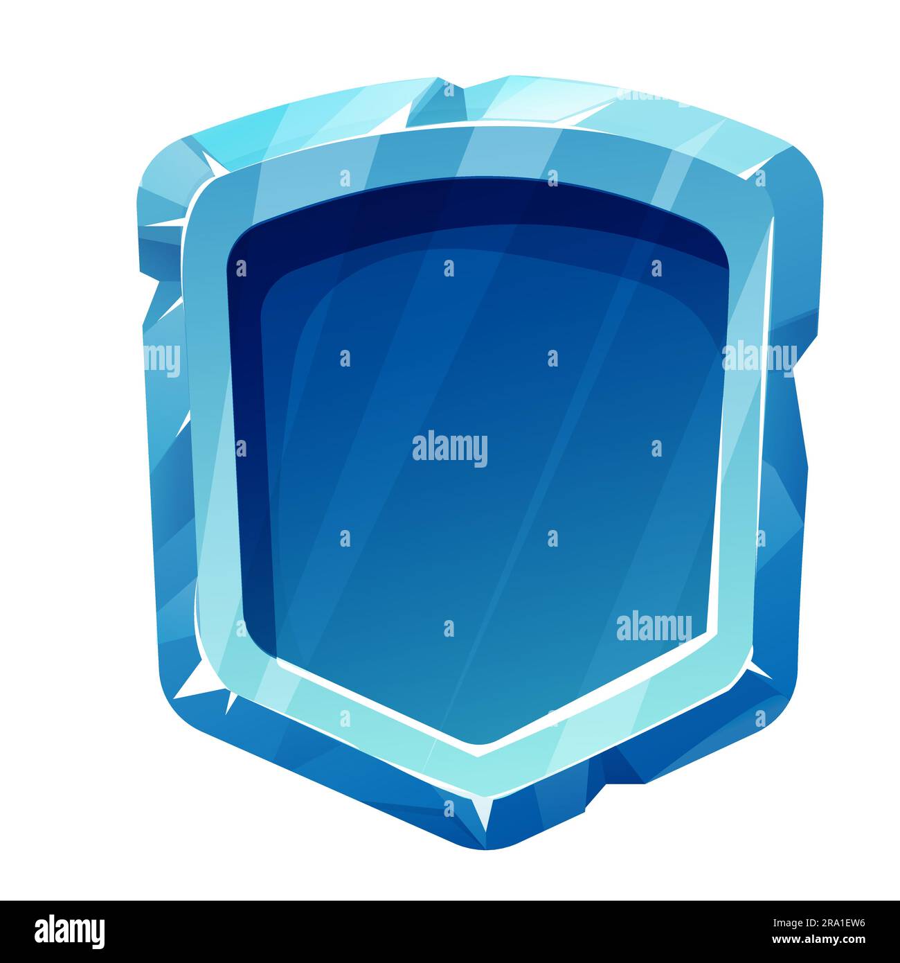 Shield from ice, frame menu button, ui game element in cartoon style ...