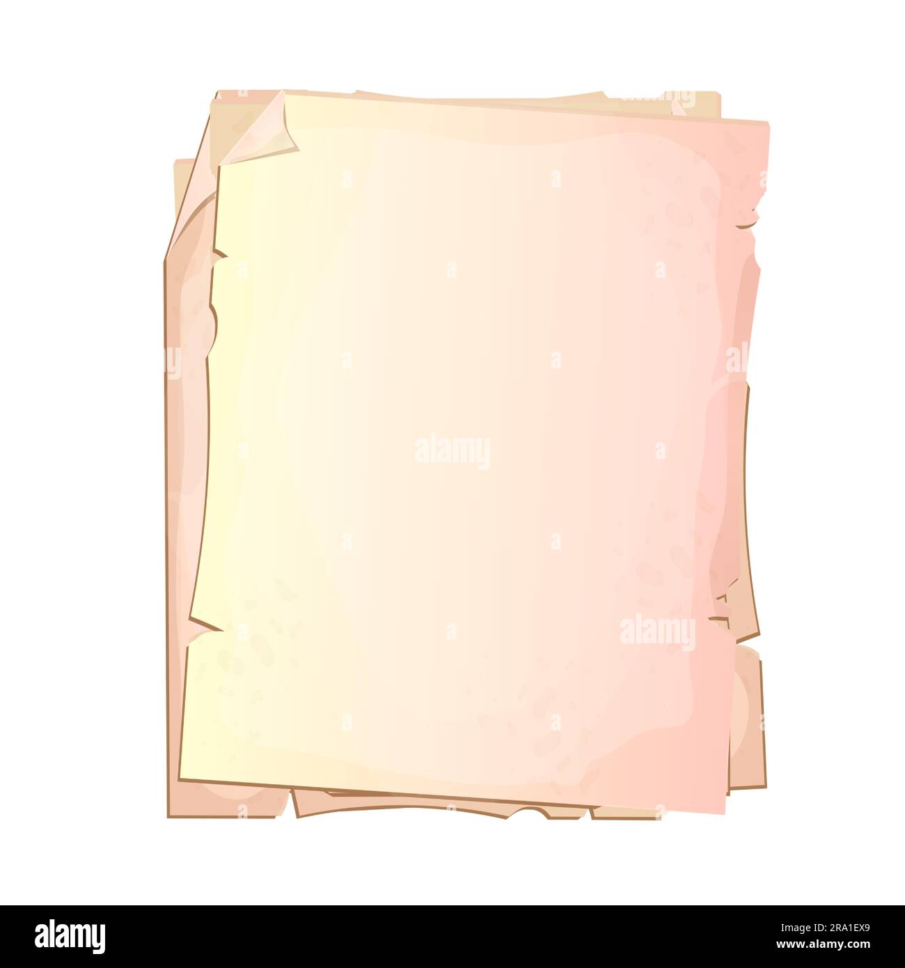 Empty paper for notes, journal top view in cartoon style isolated on ...