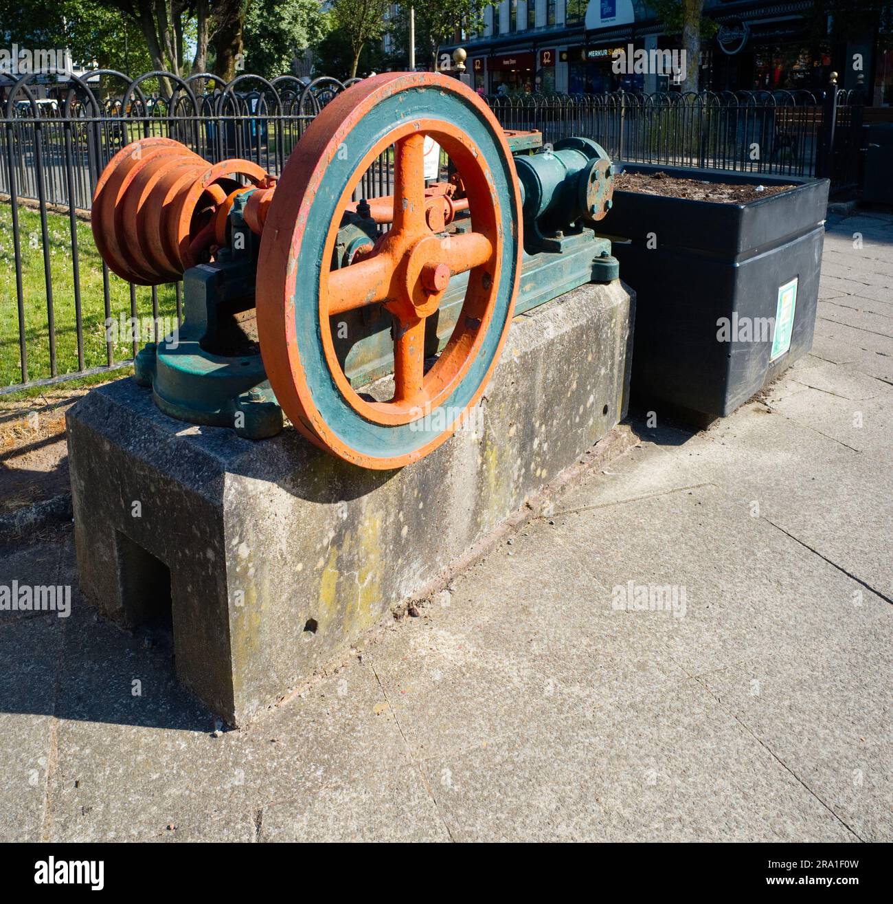 Part of a beam engine at the side of Kay Gardens in the centre of Bury ...