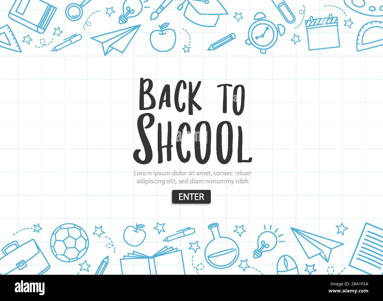 Back to school doodle style background. Education hand drawn objects ...