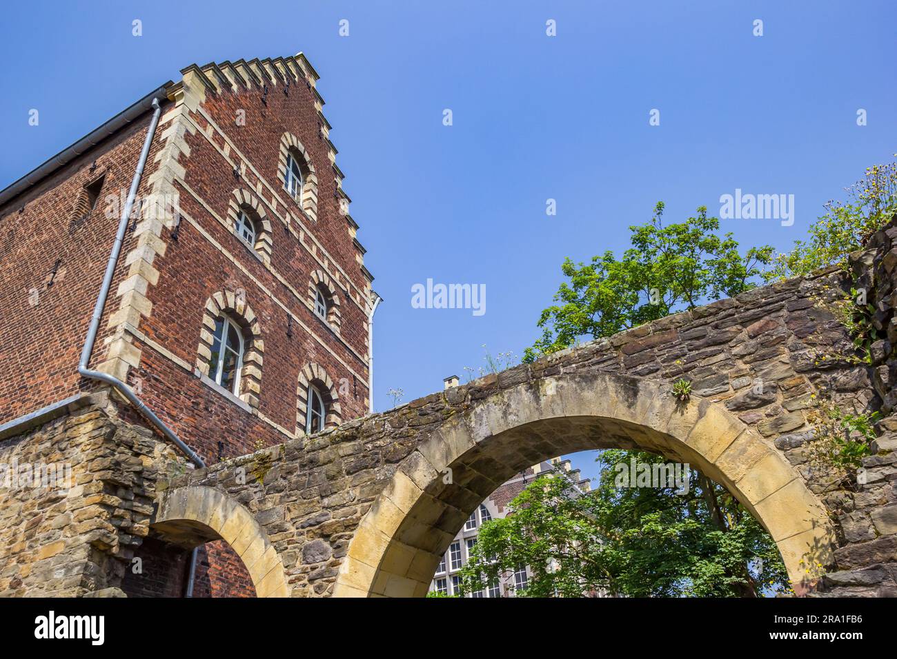 Arch in the medieval city wall of Maastricht, Netherlands Stock Photo ...