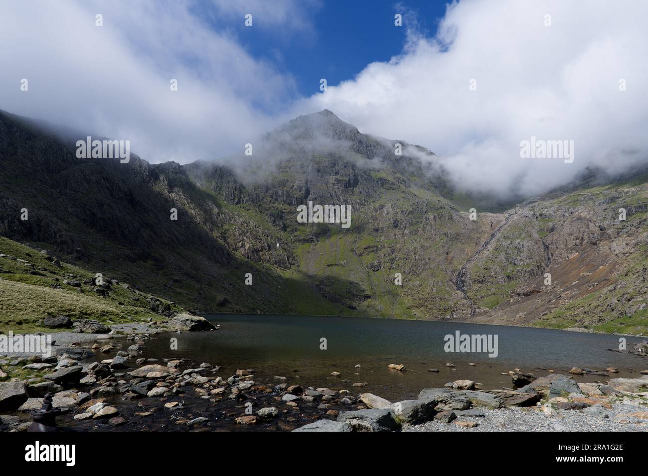view of snowdon from lake Stock Photo - Alamy