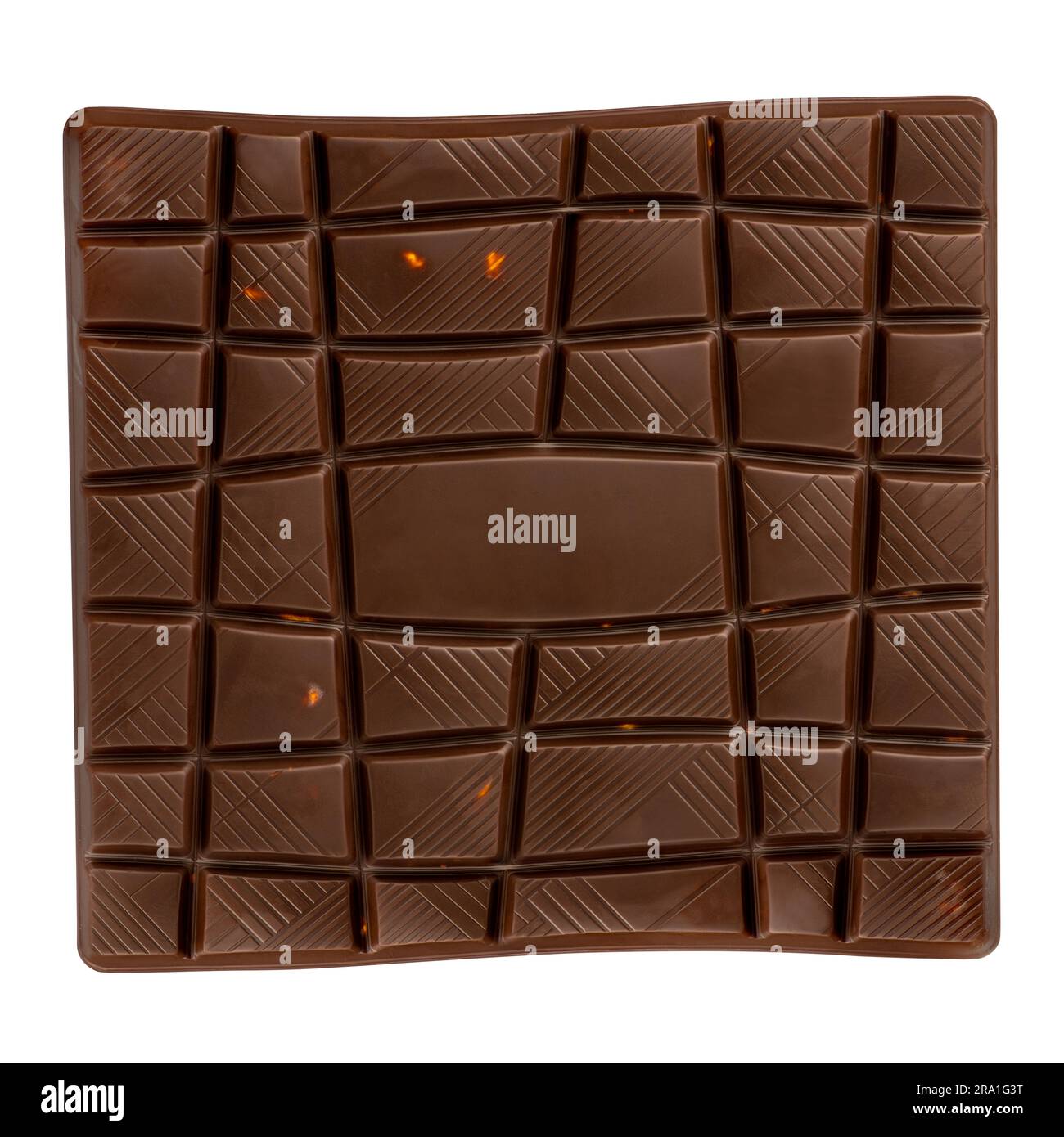 Whole bar of dark chocolate with flattering nuts isolated on white ...