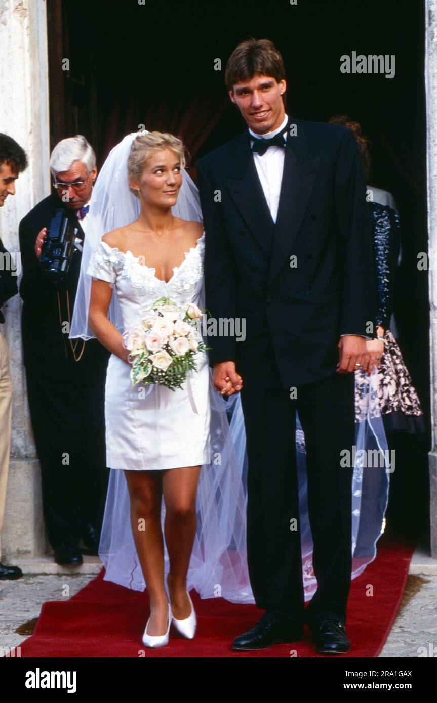 Michael Stich, deutscher Tennisspieler, bei seiner kirchlichen Hochzeit ...
