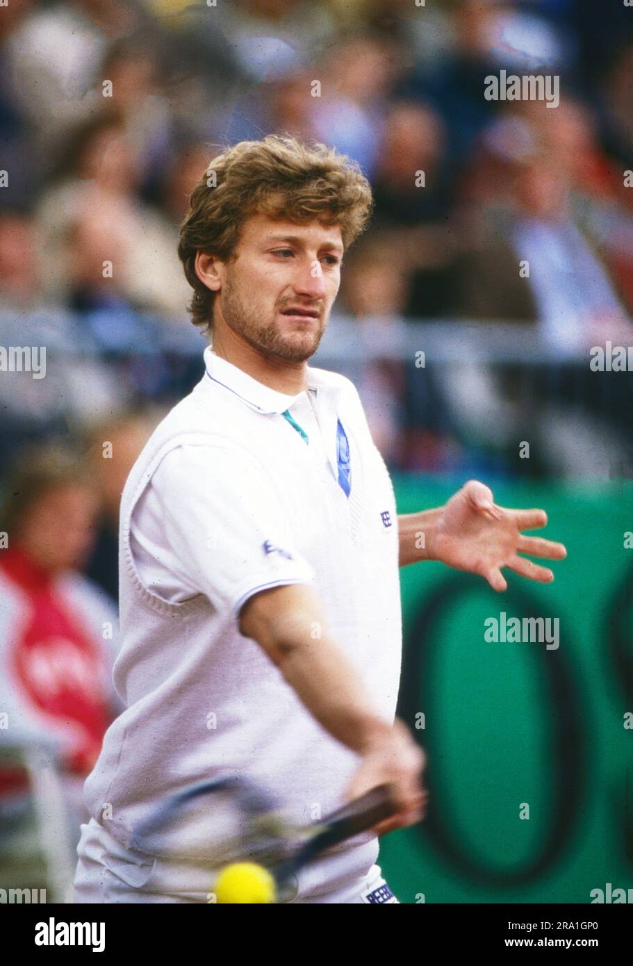 Miloslav Mecir, tschechoslowakischer Tennisspieler, in einem Match ...