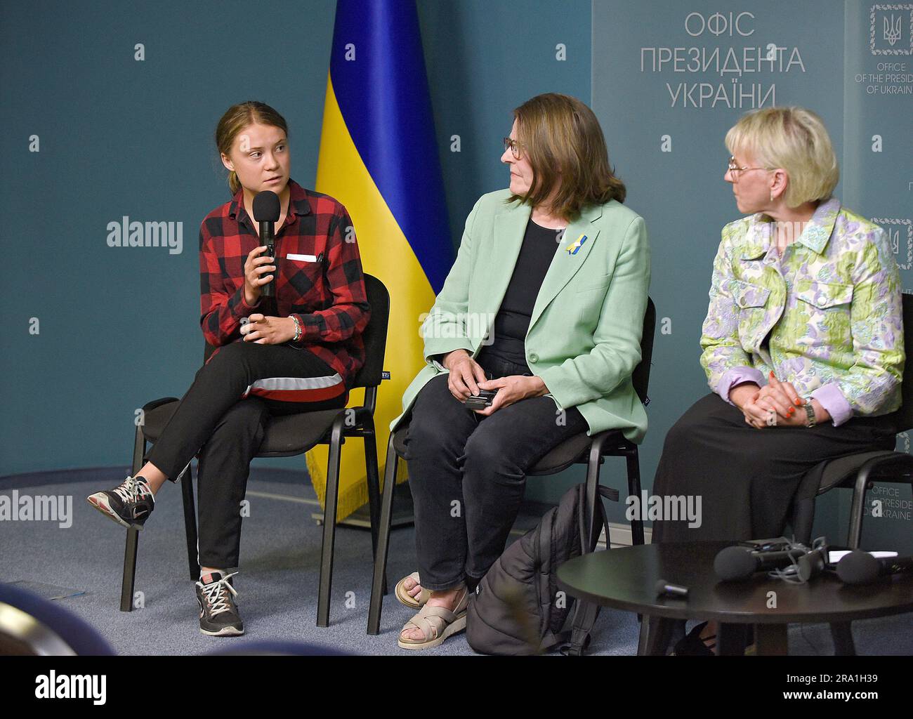 KYIV, UKRAINE - JUNE 29, 2023 - Swedish environmental activist Greta ...