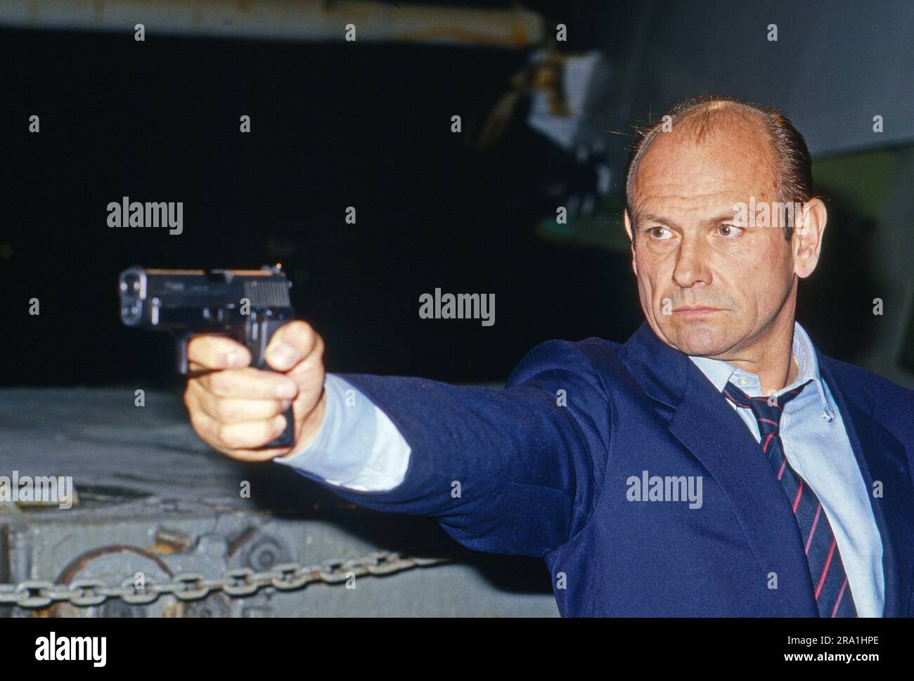 Klaus Löwitsch, österreichisch deutscher Schauspieler, bei Dreharbeiten ...