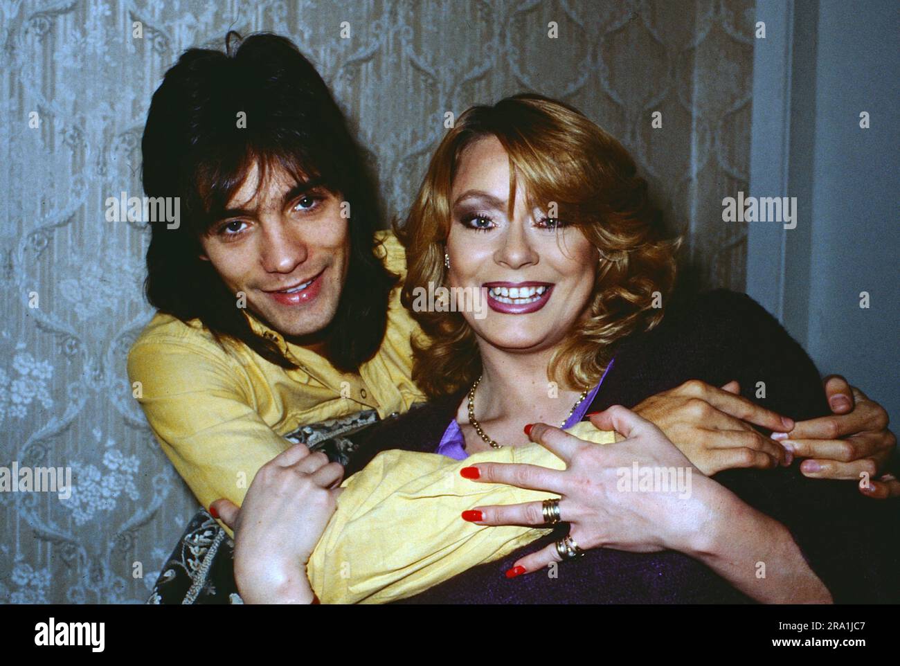 PR Manager David Rienau mit Schauspielerin Bea Fiedler, circa 1986 ...