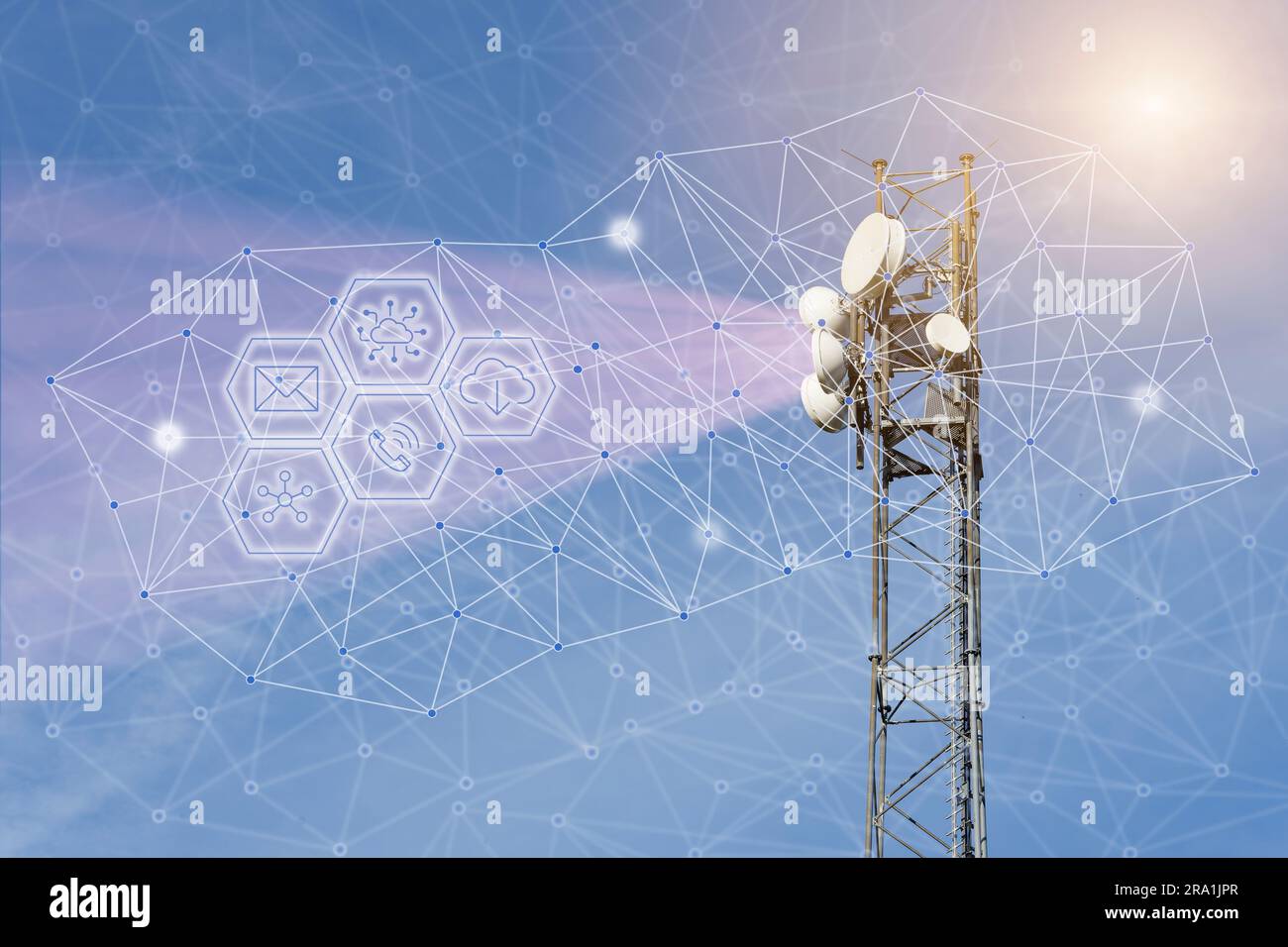 Cellular antenna with virtual icons regarding data connections and ...