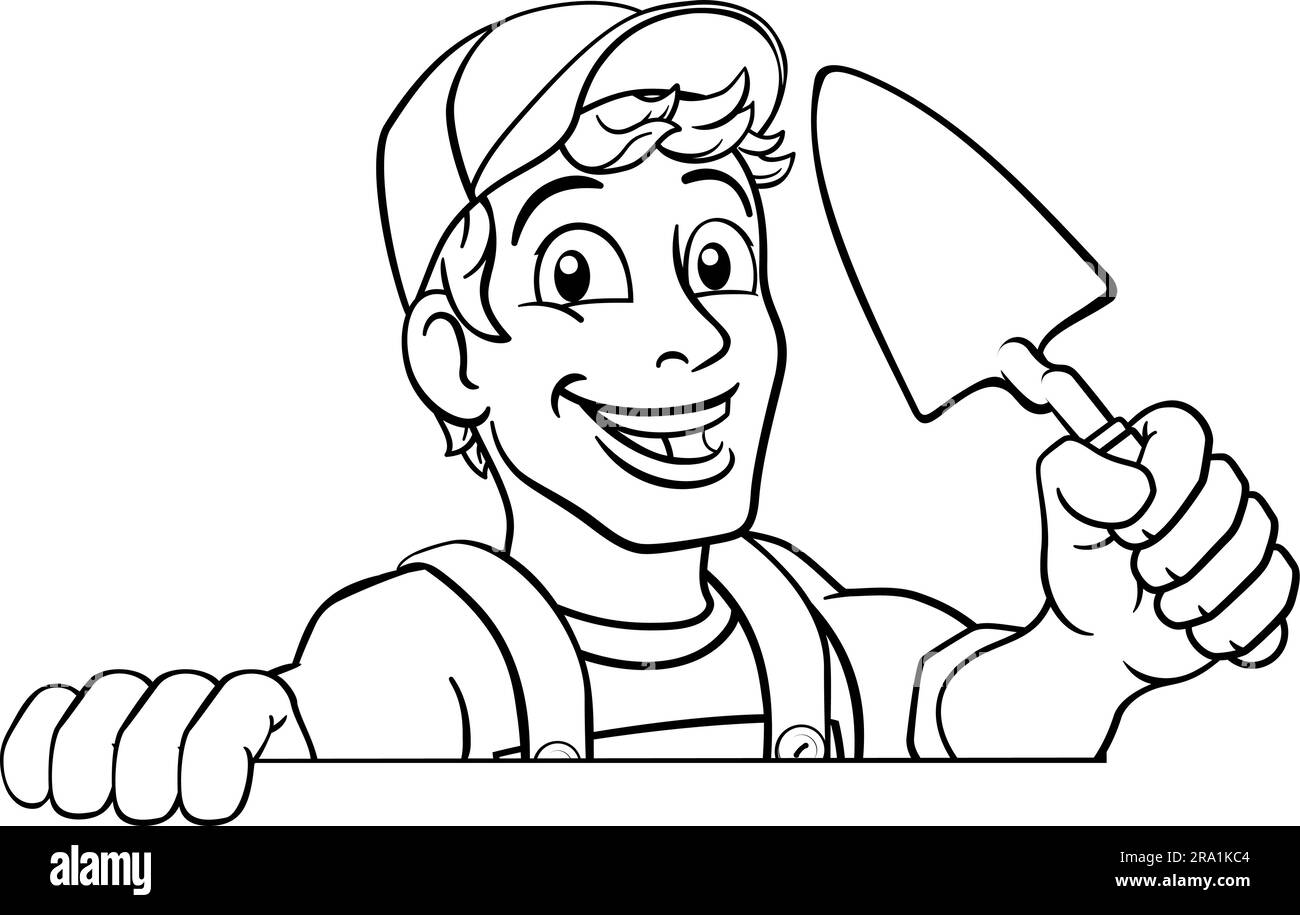 Trowel Construction Site Cartoon Builder Handyman Stock Vector Image ...