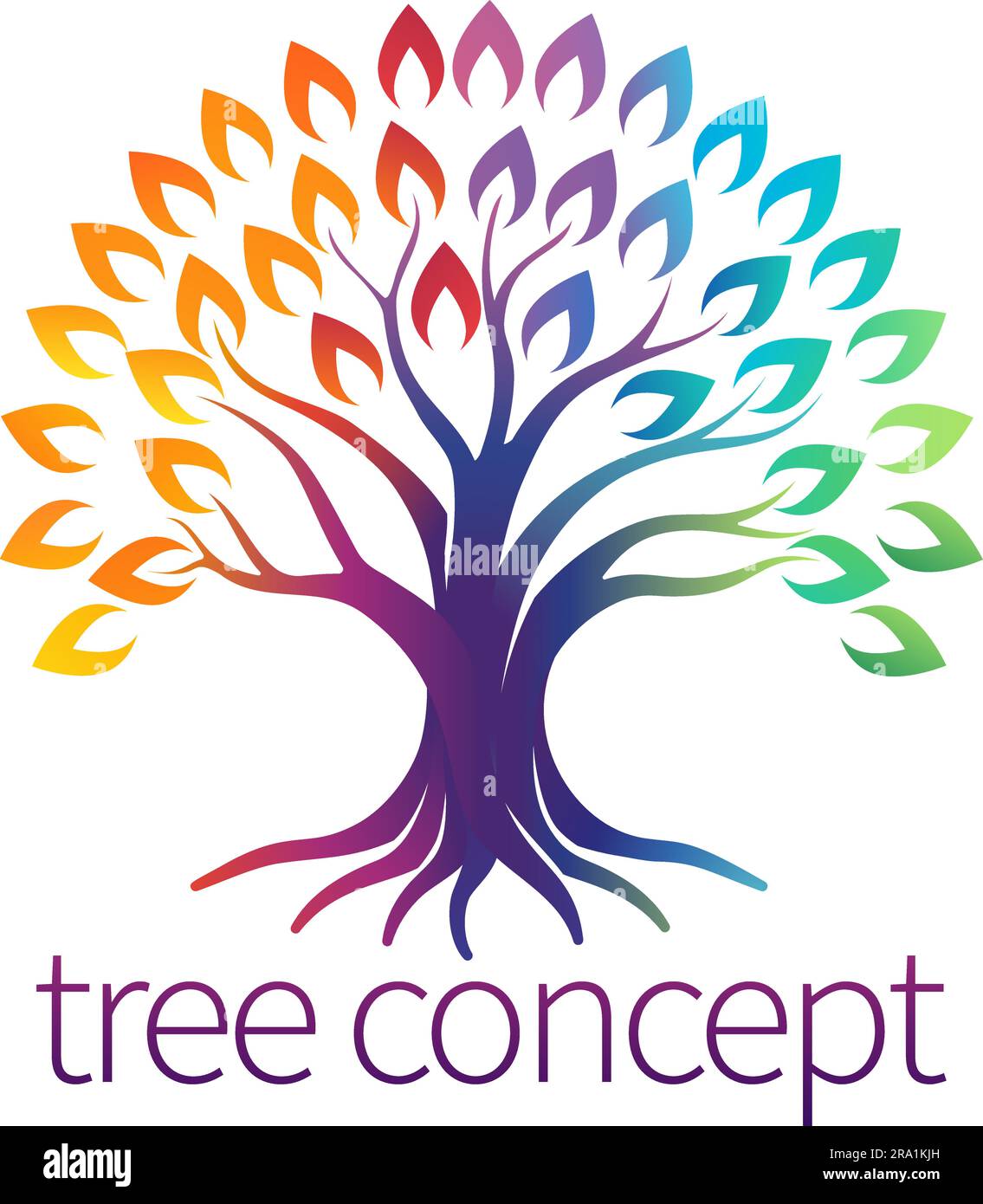 Rainbow Tree Abstract Stylised Concept Design Icon Stock Vector Image ...