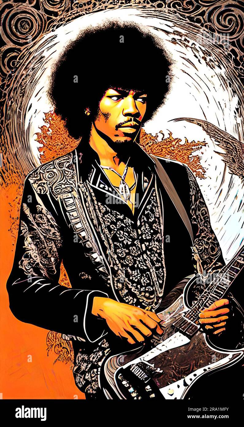 Jimi Hendrix Psychedelic Guitar