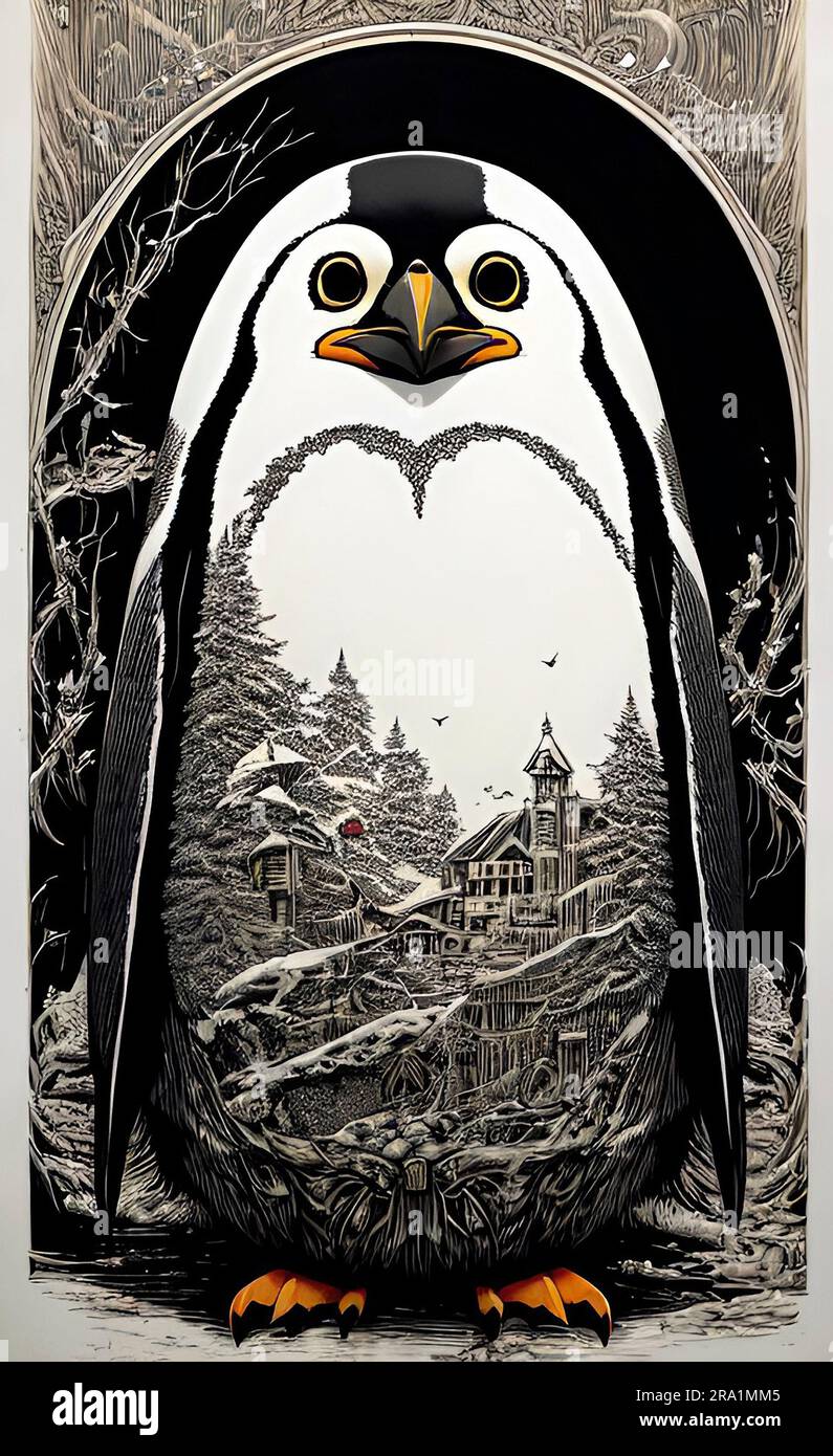 Abstract Penguin Art Stock Photo - Alamy