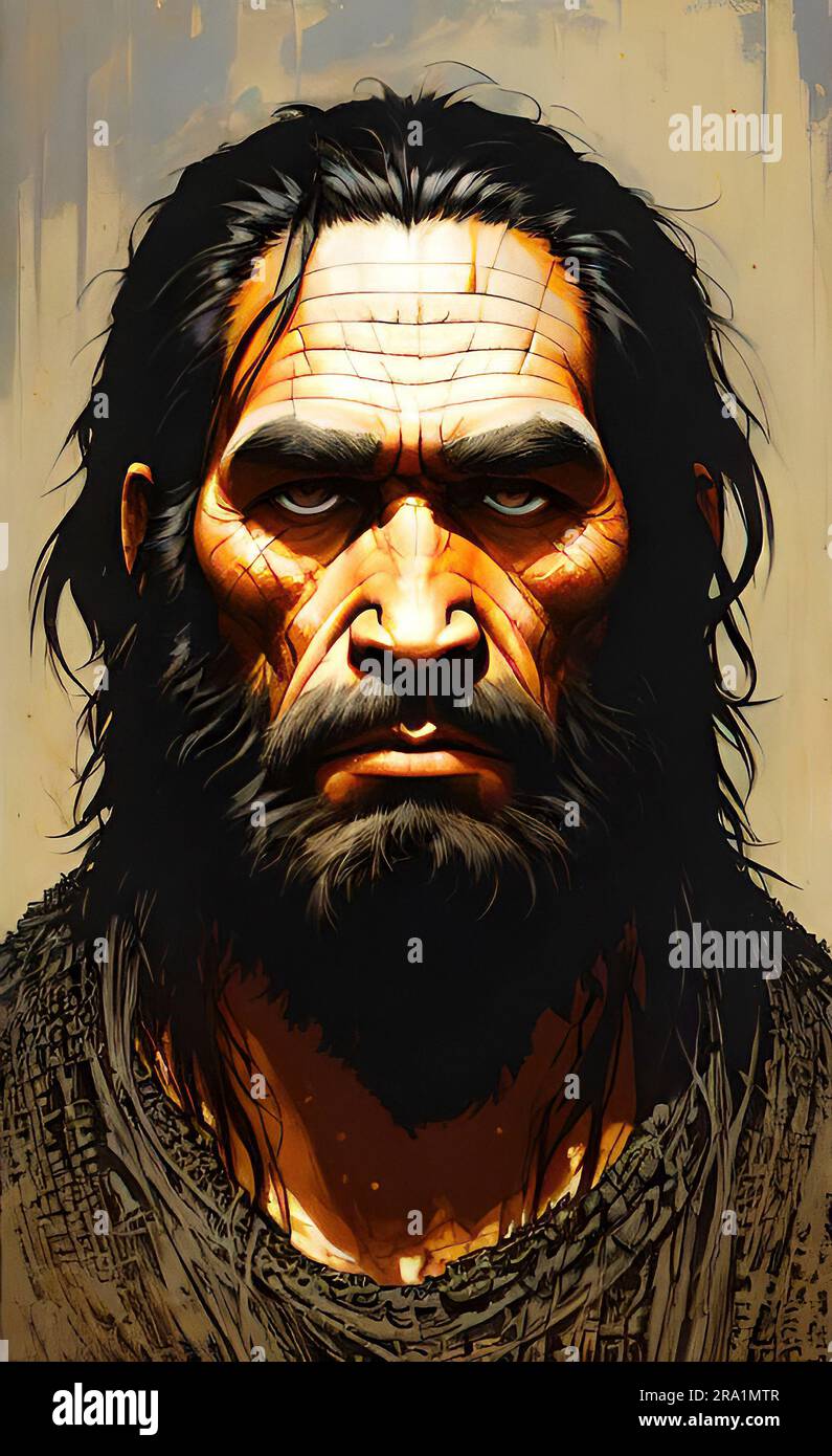 Neanderthal Face Drawing