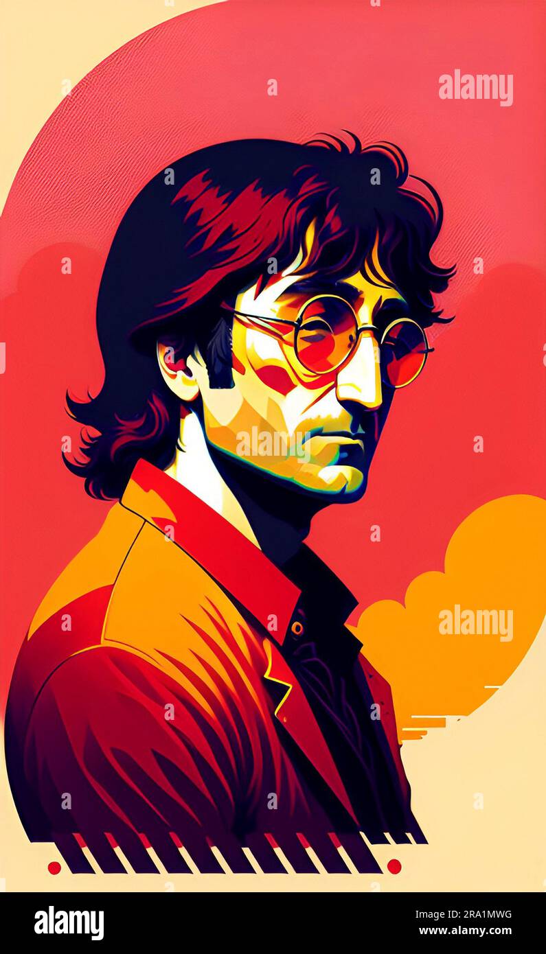 The beatles john lennon illustration hi-res stock photography and ...