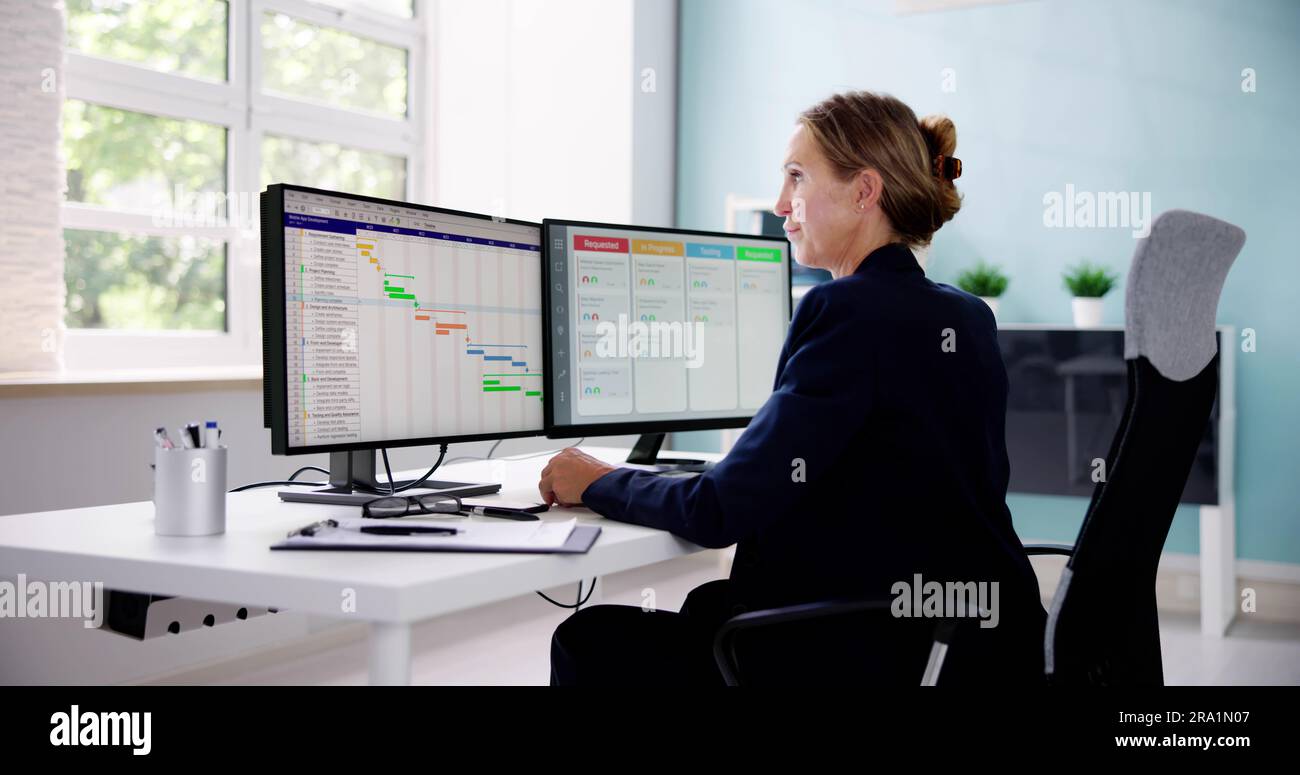 Business Schedule Calendar And Agenda Gantt Report Stock Photo - Alamy