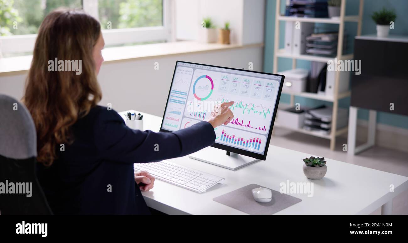 KPI Business Data Dashboard Analytics On Computer Screen Stock Photo ...