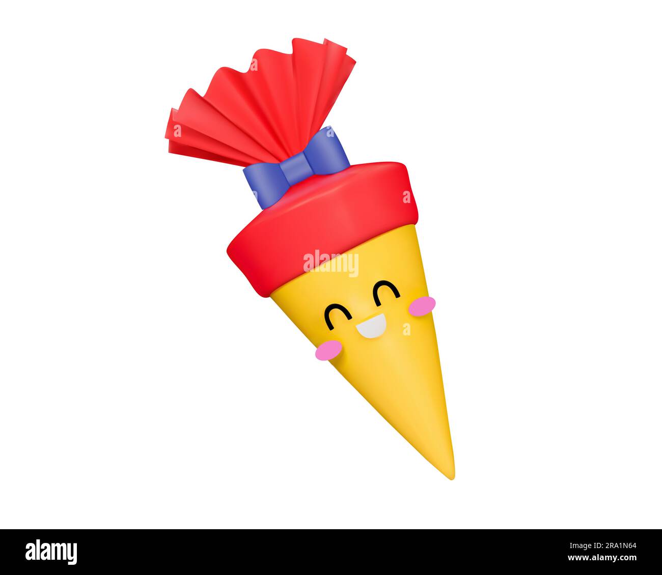 Sugar cone or zuckertute in 3D, realistic vector on white background ...