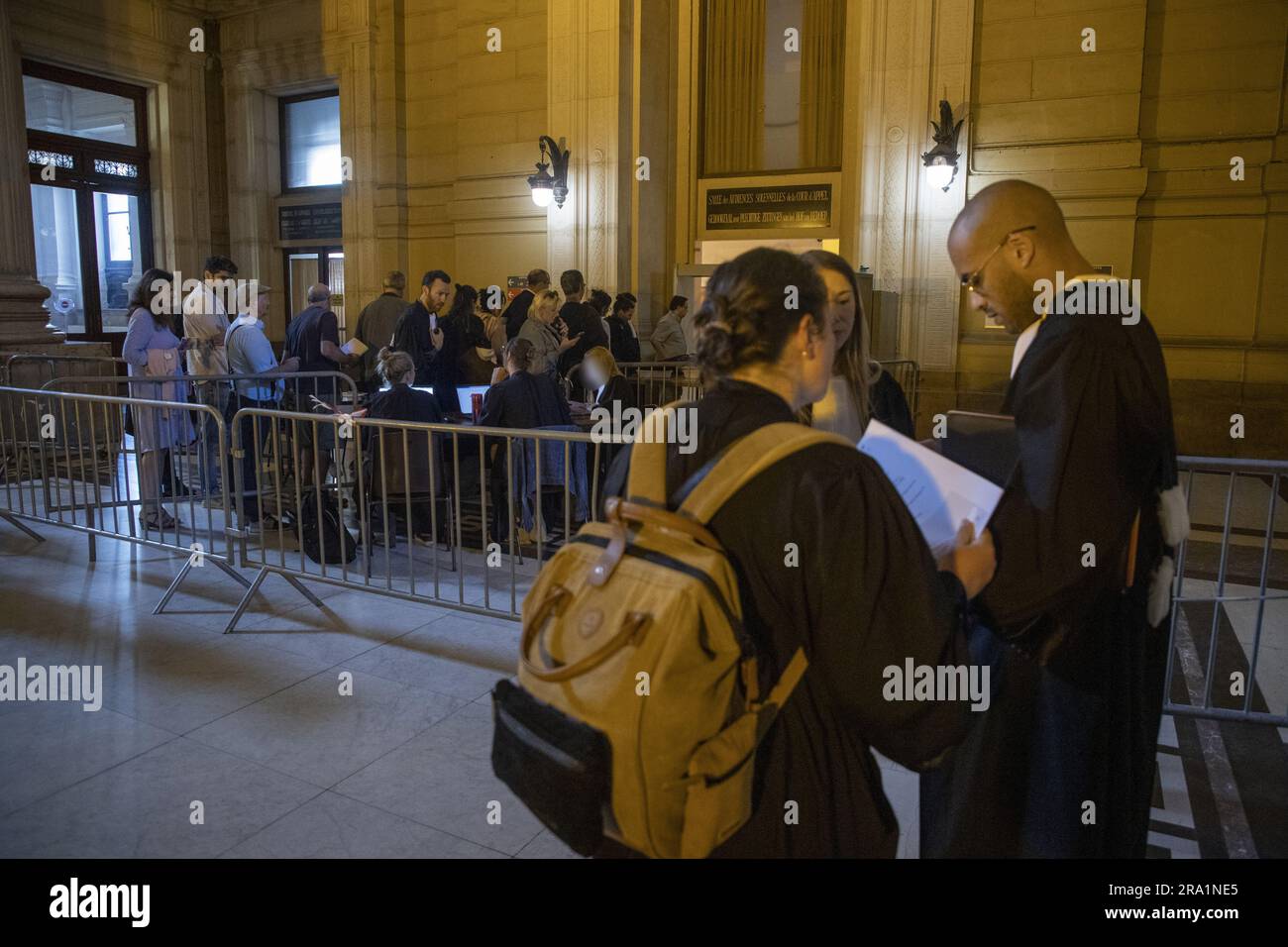 Brussels, Friday 30 June 2023. People are checked before entering the ...