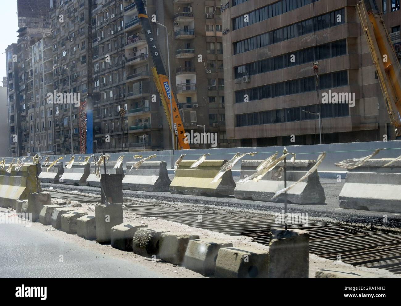 Cairo, Egypt, June 23 2023: The 15th of May bridge development project ...