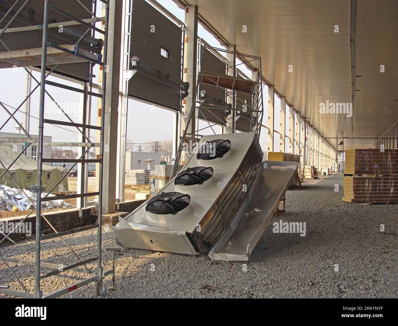 A common case on a construction site. An industrial air conditioner ...