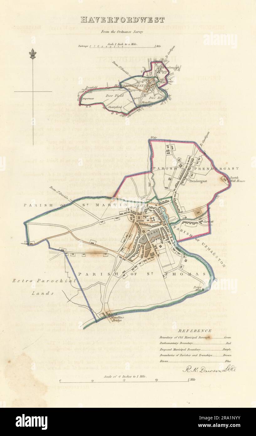 HAVERFORDWEST borough/town plan. BOUNDARY COMMISSION. Wales. DAWSON ...