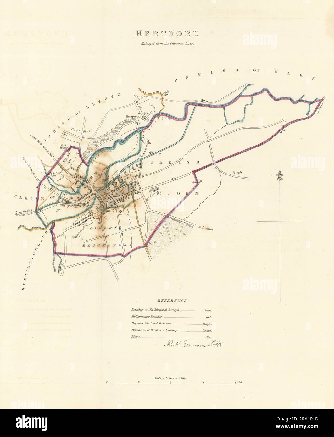 HERTFORD borough/town/city plan. BOUNDARY COMMISSION. DAWSON 1837 old ... HERTFORD borough/town/city plan. BOUNDARY COMMISSION. DAWSON 1837 old ...