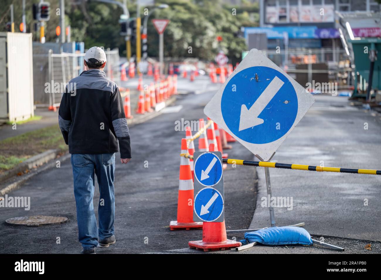 Traffic cones yellow sign hi-res stock photography and images - Alamy