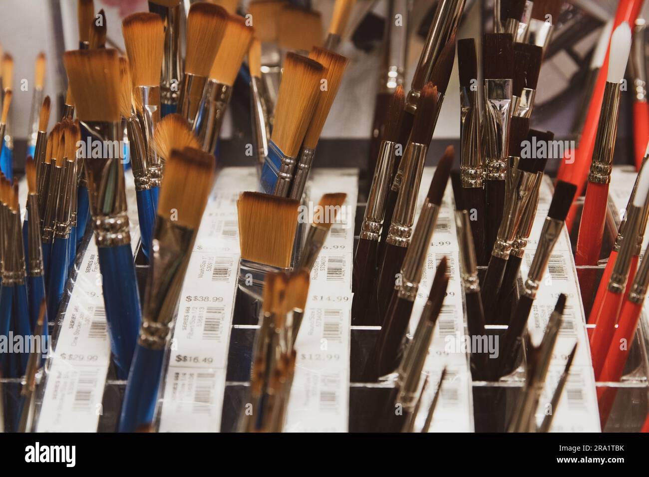 Collection of Paint Brushes at an Arts Store Stock Photo - Alamy