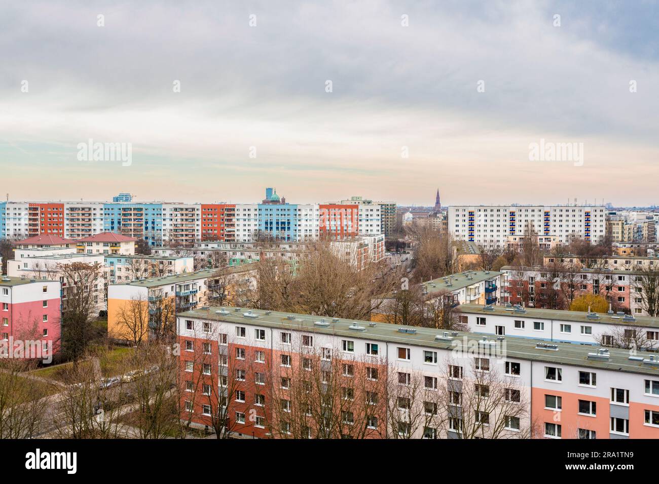 Block houses and building at Alexander Platz in Berlin Mitte, Germany ...